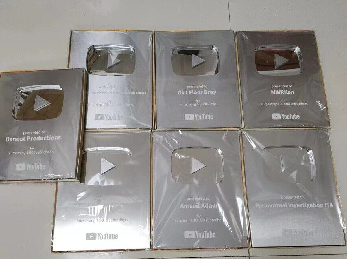 Custom YT PLAY BUTTON Awards GOLD PLAY BUTTON SILVER PLAY BUTTON Home ...