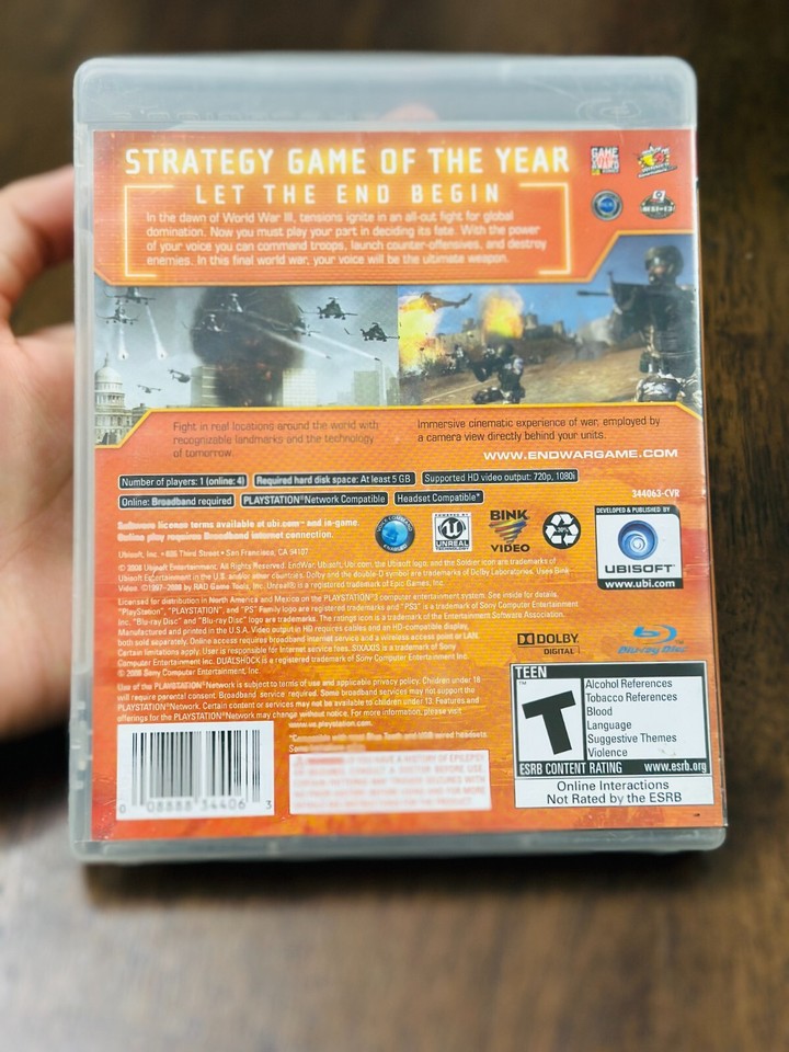 Tom Clancy's EndWar (Sony PlayStation 3 PS3 2008) Complete CIB W ...