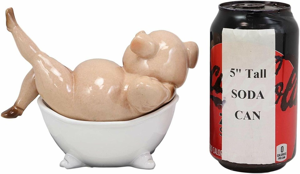 Sexy Babe Marilyn The Swine Pig Diva Bathing in Bathtub Statue 6"L ...