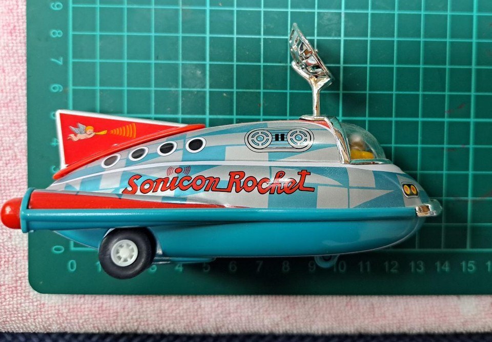 Rocket Tin Toy - Cute Retro Space Rocket Metal Toy - Vintage ...