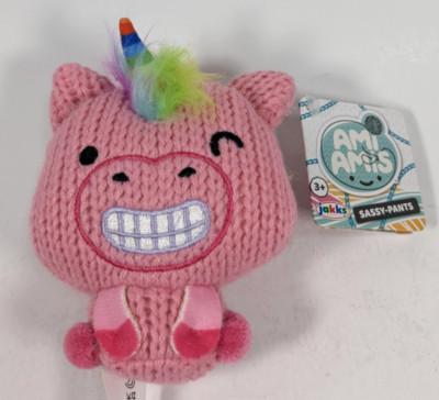 Jakks Pacific Ami Amis Sassy Pants The Unicorn Pig 4" Knit Plush New w ...