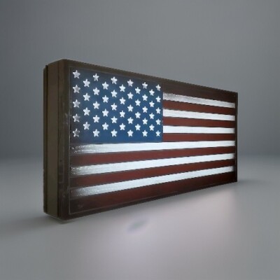 RUSTIC Concealed Handgun US Flag Cabinet Wall Mount w/ Hidden Lock | eBay