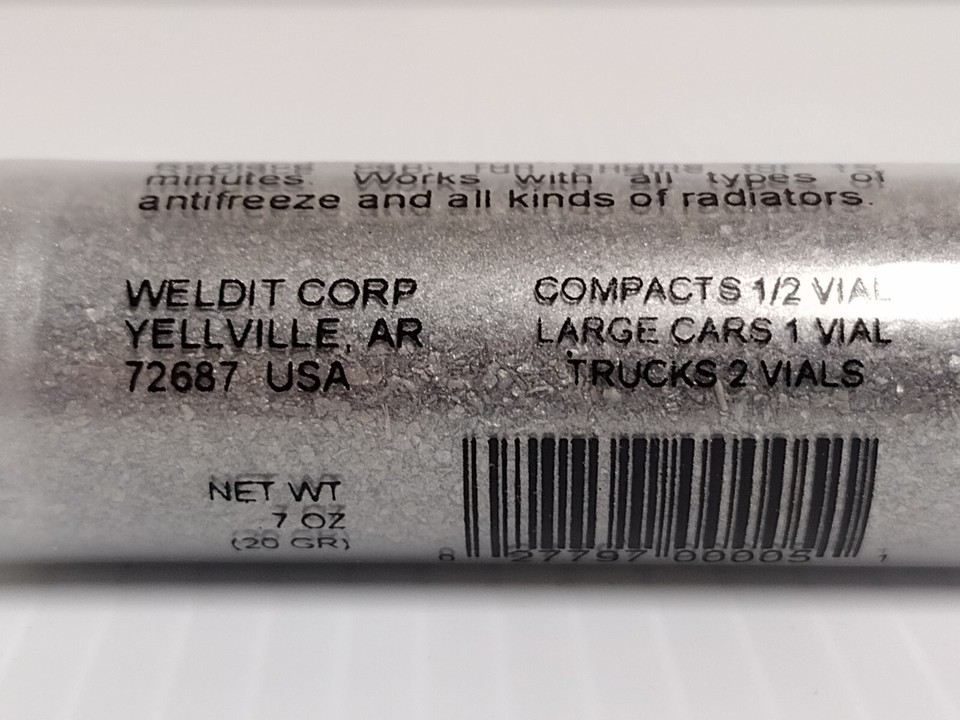 💥2x☆Weldit☆Radiator Stop Leak☆Silver Sealer☆Conditioner☆AlumAseal ...