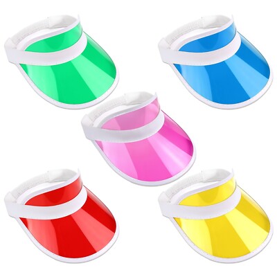 Unisex Neon Sun Visor Hat Headband Cap For Golf Stag Poker Party Lot | eBay