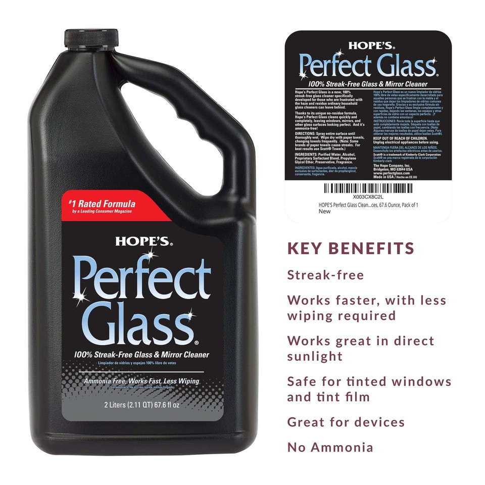 Perfect Glass Cleaner Spray Refill, Streak-Free, Ammonia-Free Window ...
