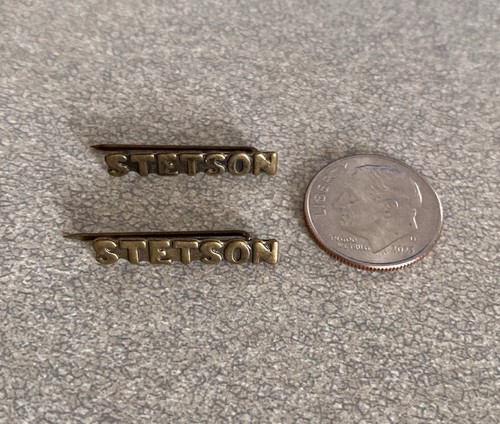 2x Stetson Hat Pin Vintage Cowboy Fedora Hatpin Tie Tack Lapel Pin Hard ...