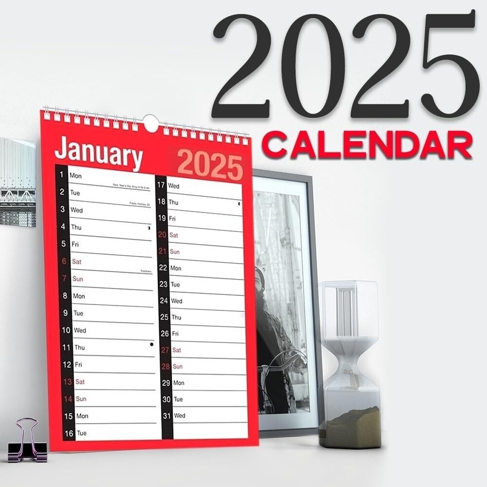 Office 2025 A4 Two Column Calendar Month View Large Calendar Monthly ...