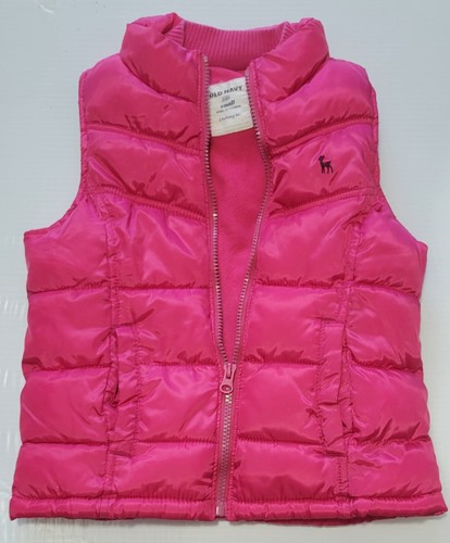 Girls Old Navy Hot Pink Puffer Vest Small | eBay