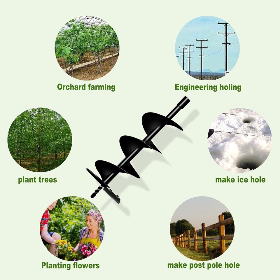 20mm Earth Auger Drill Bit Garden Auger Bit Post Hole Digger Fence Hole ...