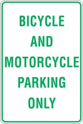 BICYCLE AND MORTORBIKE PARKING ONLY - SELF ADHESIVE STICKER / DECAL ...