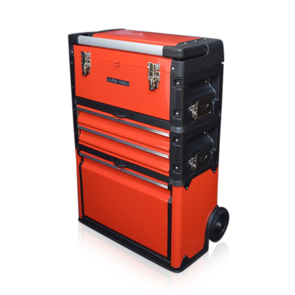 US PRO Tools 3 IN 1 Mobile Rolling Chest Trolley Cart cabinet Wheels ...