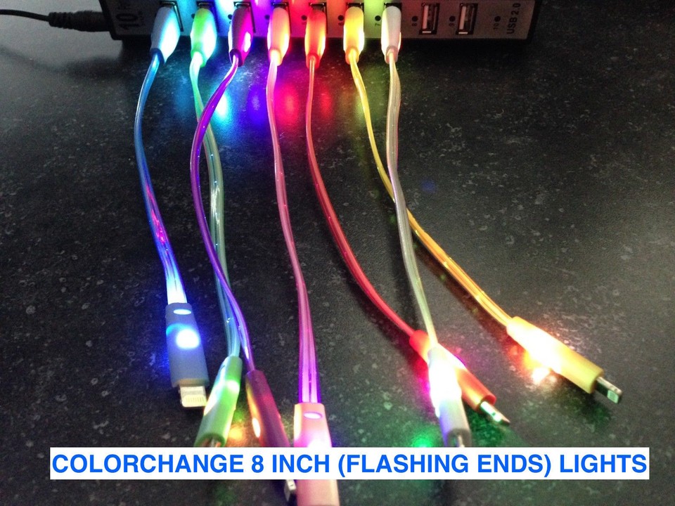LIGHTED LED phone charger data cable for SAMSUNG LG HTC ZTE NOKIA ...