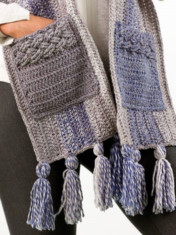 Crochet Pattern Book HOODED POCKET SCARVES ~ 6 Stylish Designs for All ...