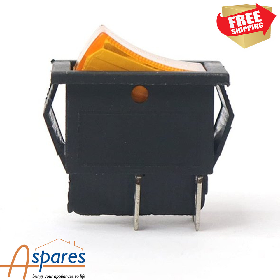 Rocker Switch 16A 240V, 20A 125V YELLOW ON-OFF Double Pole 4 Pin | eBay UK
