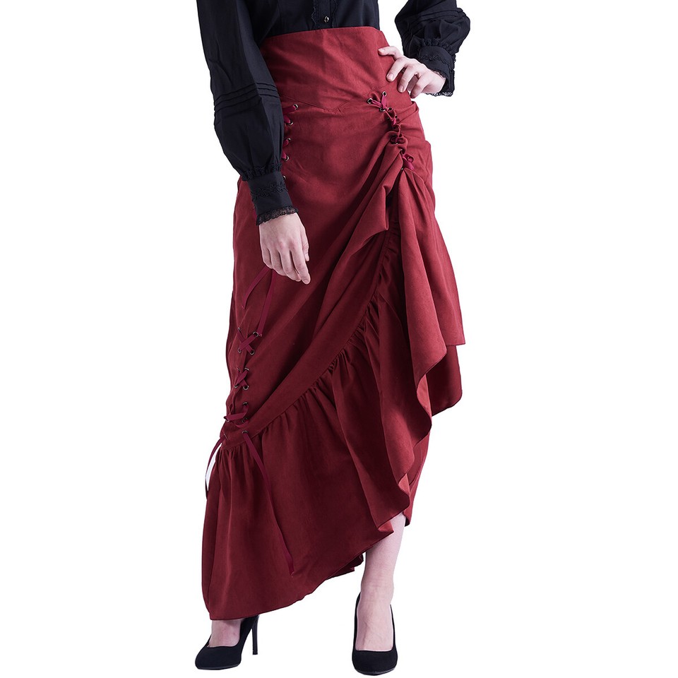 Women Long Fishtail Skirt Long Gothic Victorian Skirt Steampunk SKirt ...
