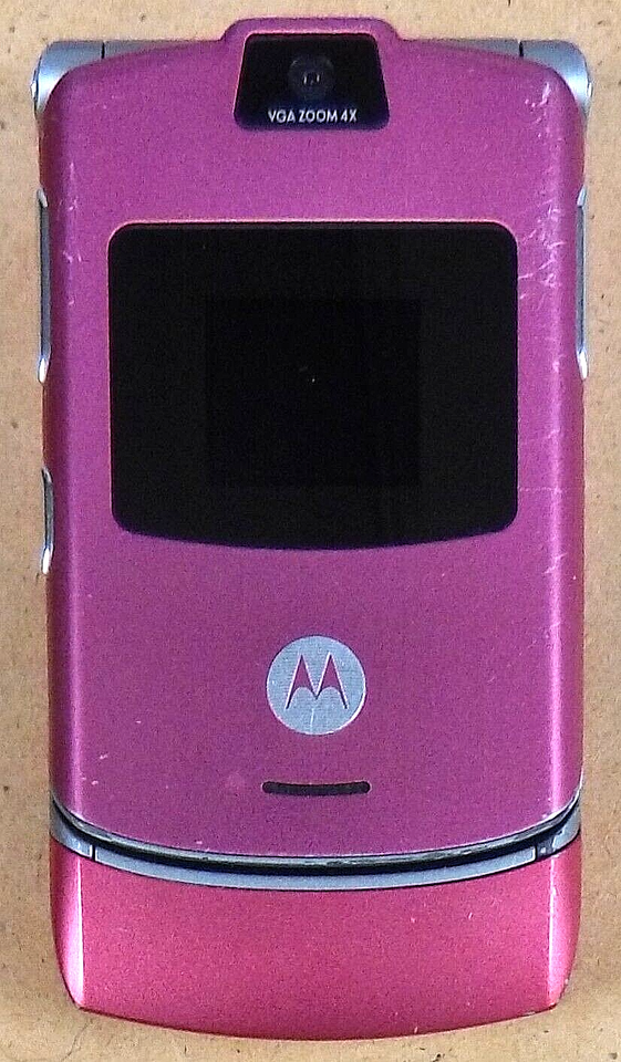 Motorola RAZR V3 - Pink and Silver ( AT&T ) Very Rare Flip Phone ...