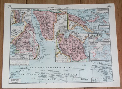 1937 VINTAGE MAP OF GERMAN FORMER COLONIES TANZANIA OSTAFRIKA GERMANS ...