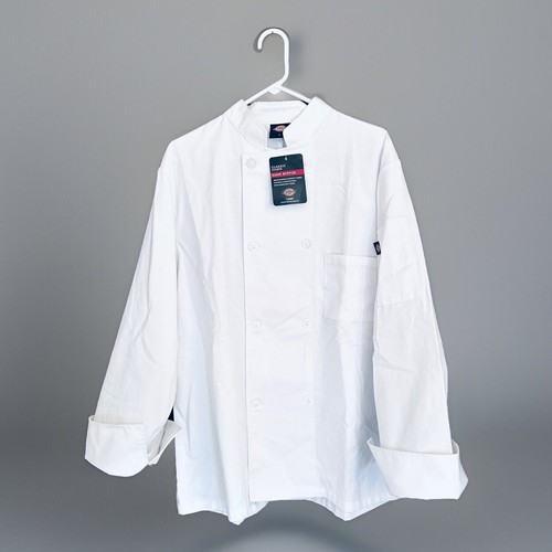 Dickies Men’s 8 Button Chefs Coat Cook White Restaurant Hotel Uniforms ...