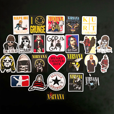 Nirvana Kurt Cobain Inspired Stickers Alternative Grunge Rock Smiley ...