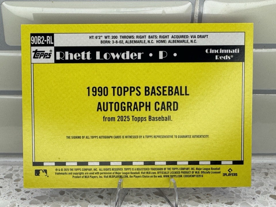 Rhett Lowder 2025 Topps Series 2 Auto 35th Anniversary 1990 Rookie | eBay