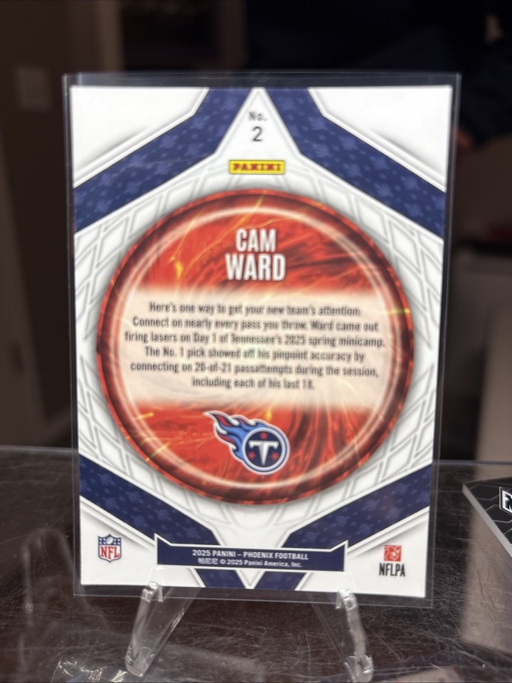 Cam Ward 2025 Panini Phoenix Football PARAGON Refractor Rookie SP ...