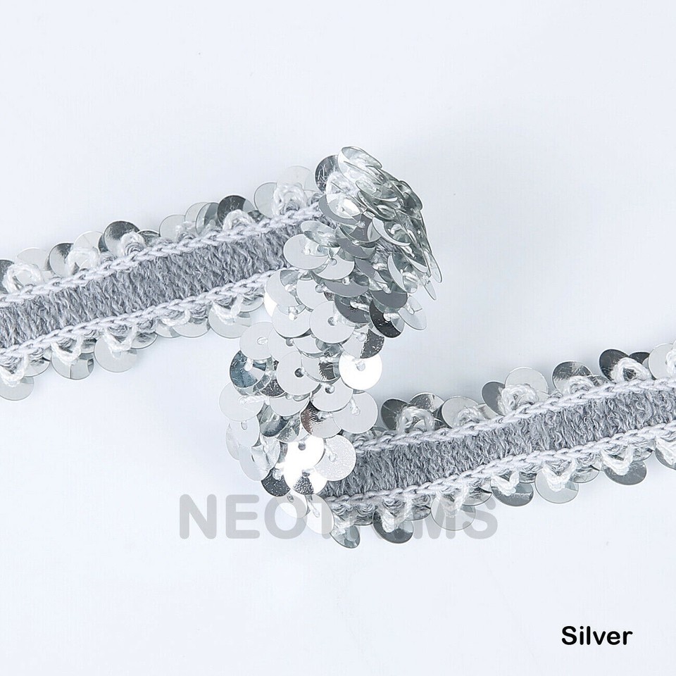 Stretch Sequin Elastic Trimming 2cm 20 Colors Washable Craft Costume ...