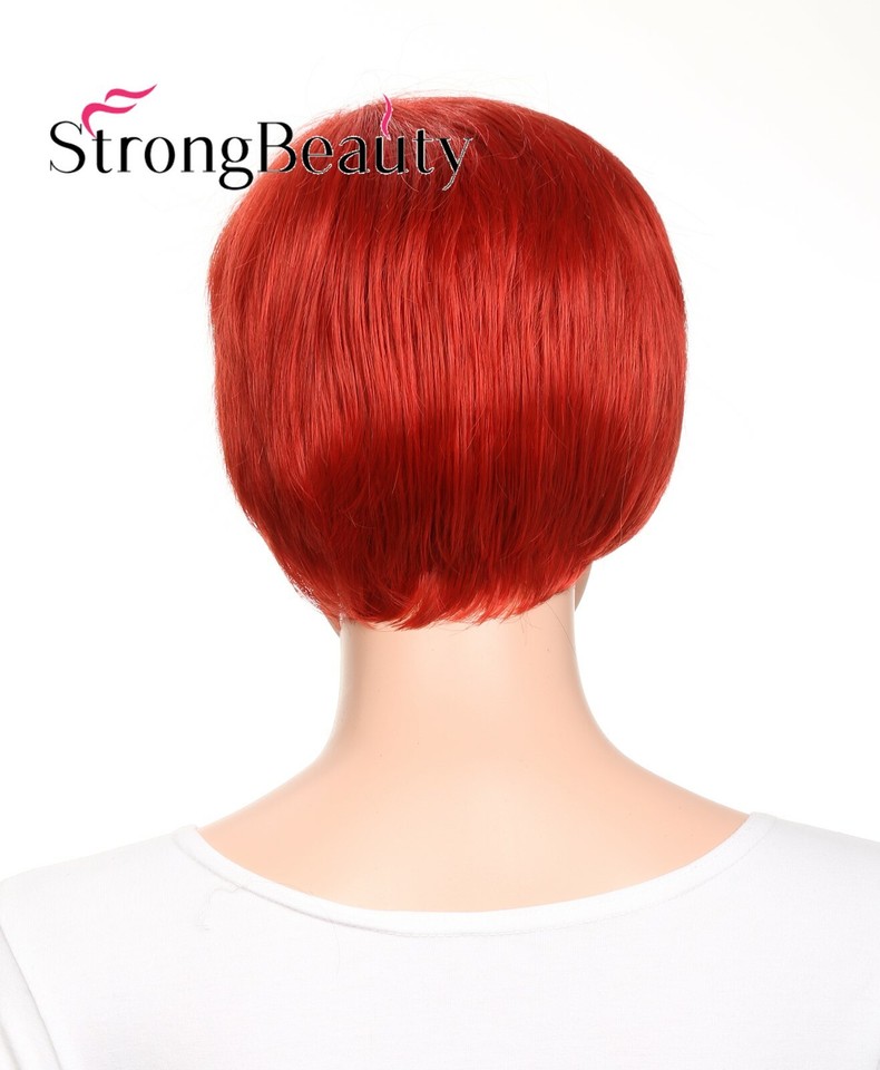 Short Synthetic Straight Red Anime Wig Hearts Kairi Halloween Cosplay ...