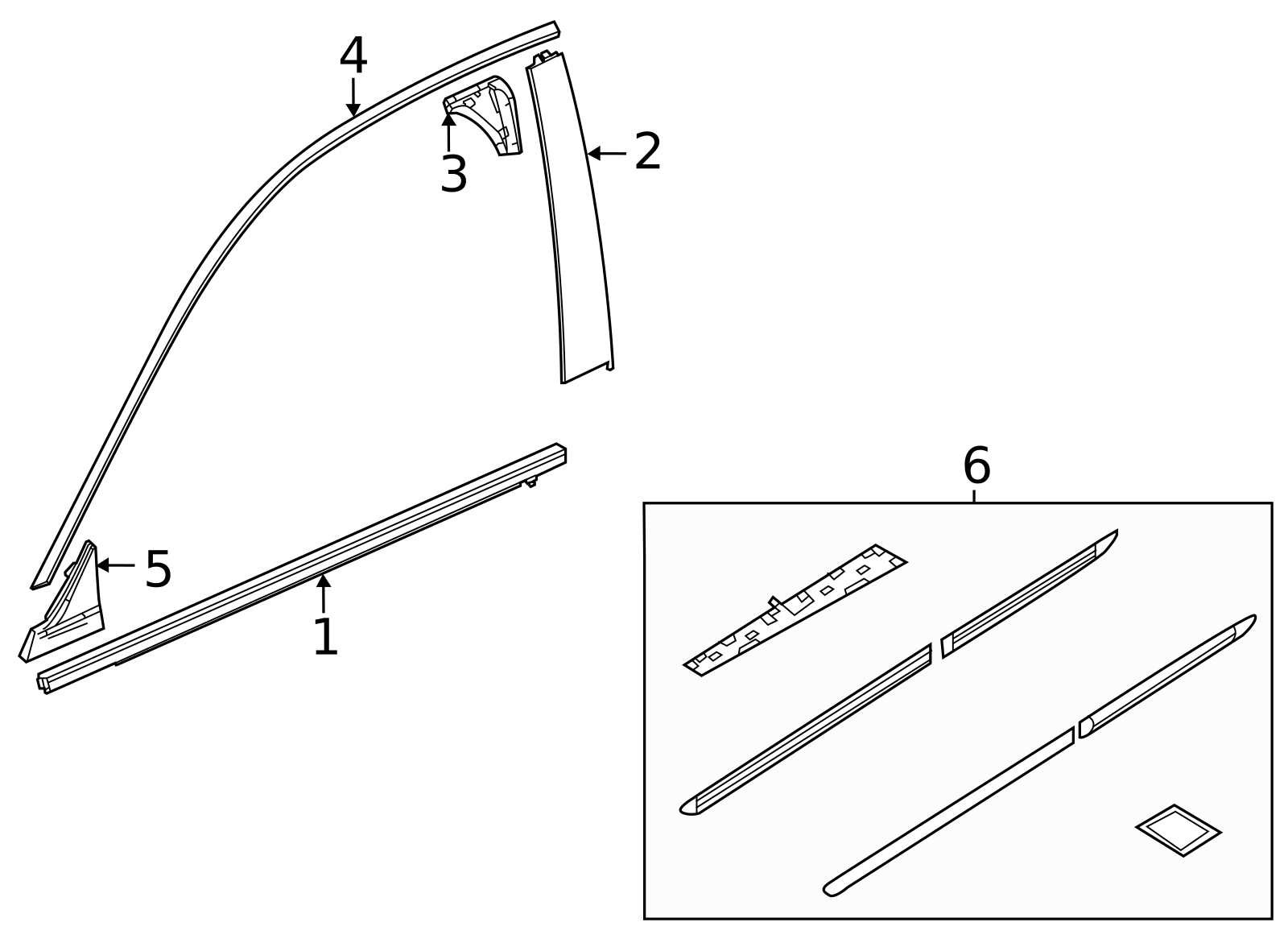 Genuine Honda Molding L Front Door 72450-T20-A11 for sale online | eBay