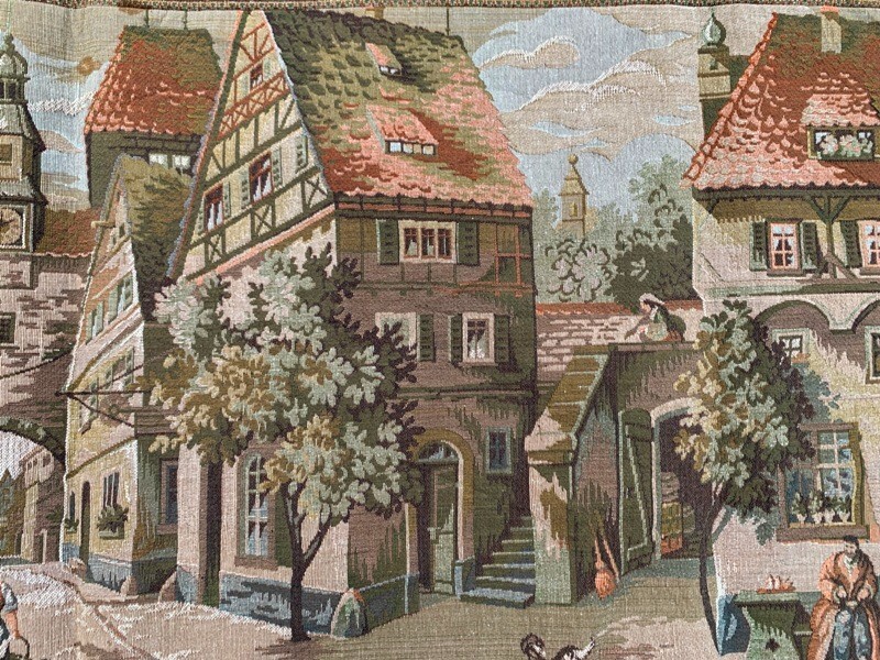 Vintage French Tapestry Goblins Religions Medieval Décor Wall Hanging ...
