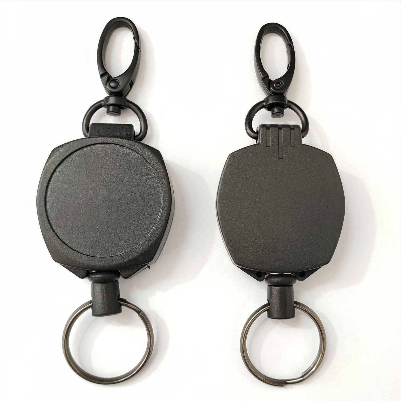 Heavy Duty Retractable Carabiner Key Chain Badge Holder With Steel Cord ...