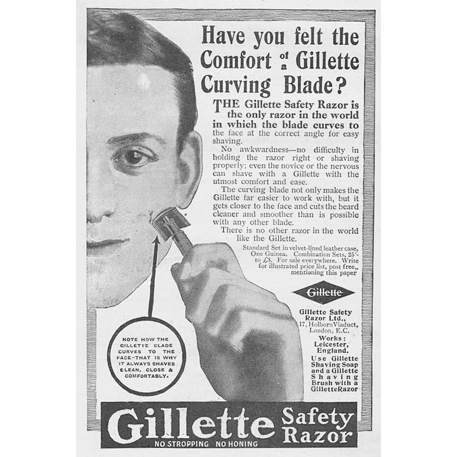 GILLETTE SAFETY RAZOR Edwardian Advertisement 1910 | eBay