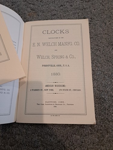 Facsimile of Fall 1880 Welch Clocks Catalog | eBay