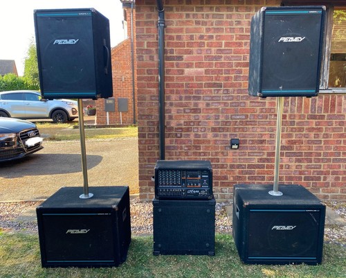 Yamaha EMX640 Powered Mixer and 4 x Peavey Eurosys Speakers PA System ...