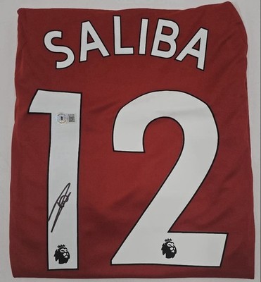 William Saliba Autographed Arsenal Home Soccer Jersey #12 - Beckett ...