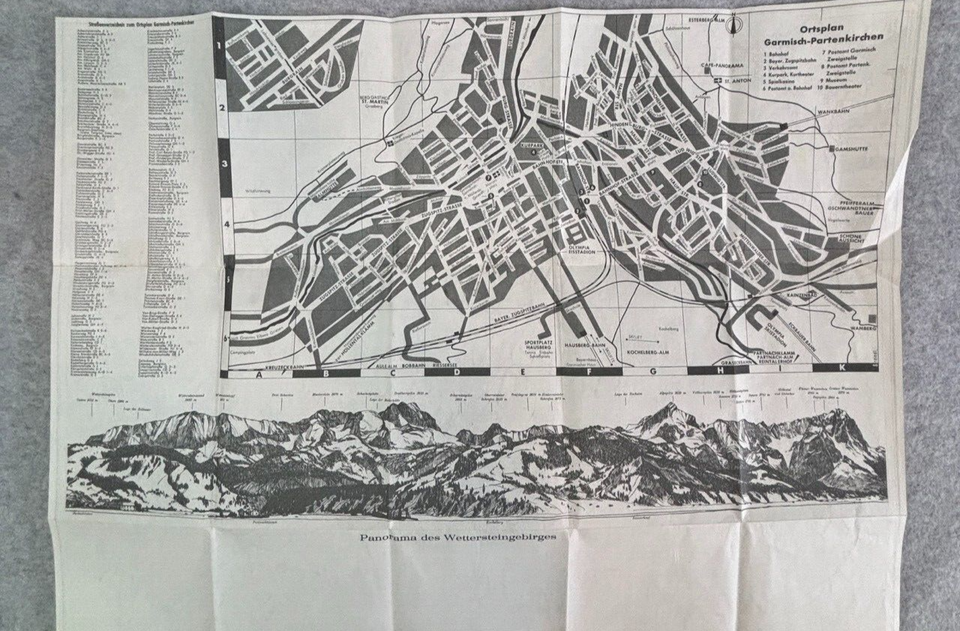 Vintage Hiking Map Germany Bavarian Alps Garmisch-Partenkirchen ...