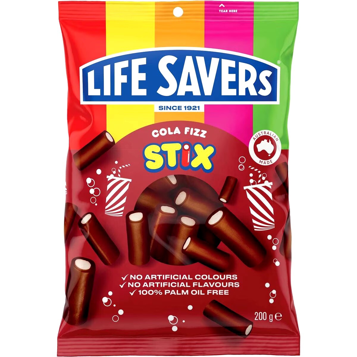 Lifesavers Cola Sherbert Fizz Stix Gummy Candy Lollies Bag 220g | eBay