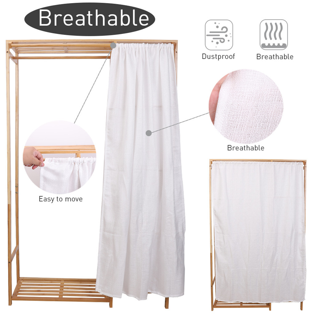 Heavy Bamboo Open Wardrobe Closet Garment Rack Clothing Hanging ...