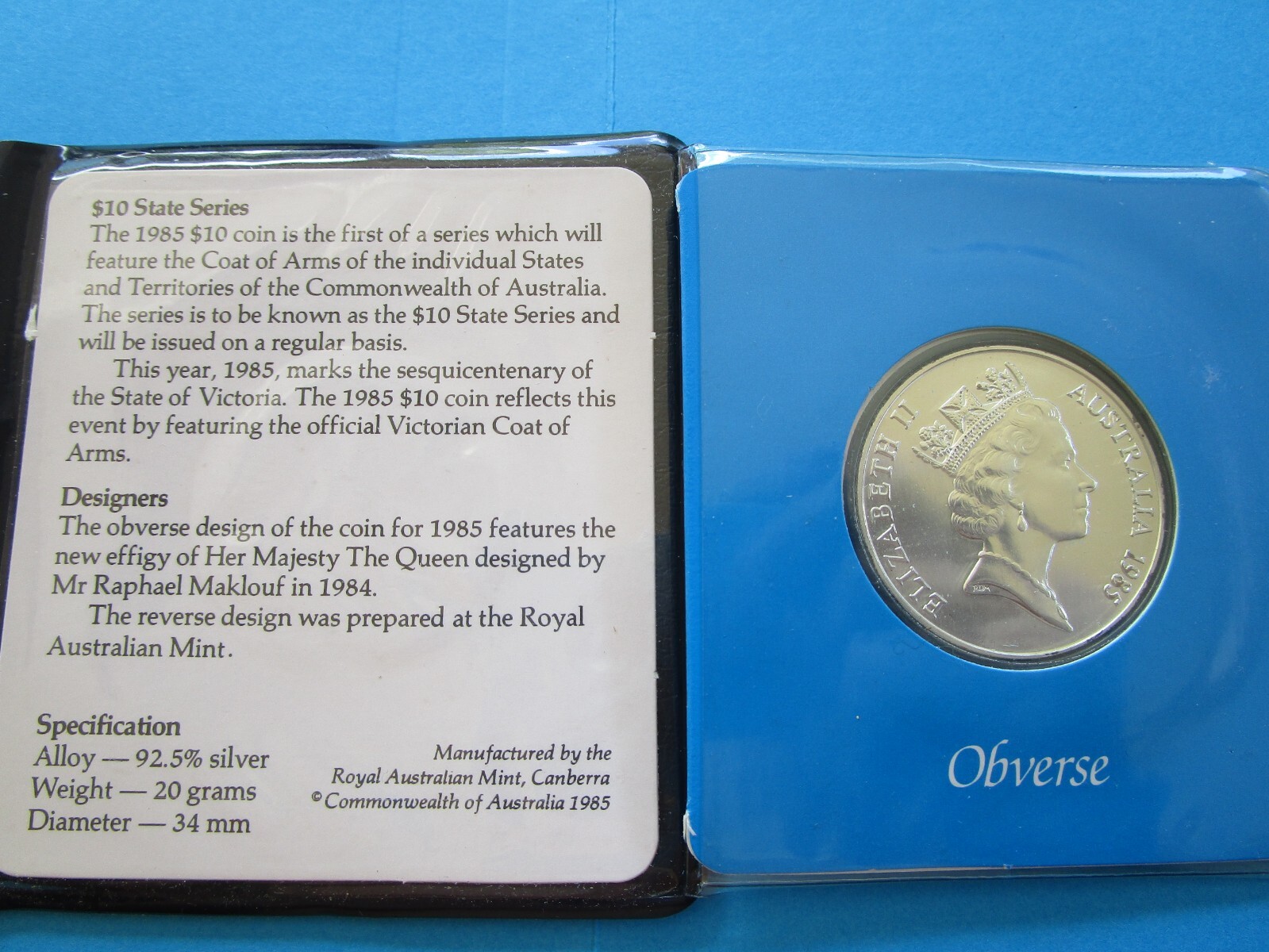 1985 Sterling Silver $10 Coin. "Victoria" | eBay