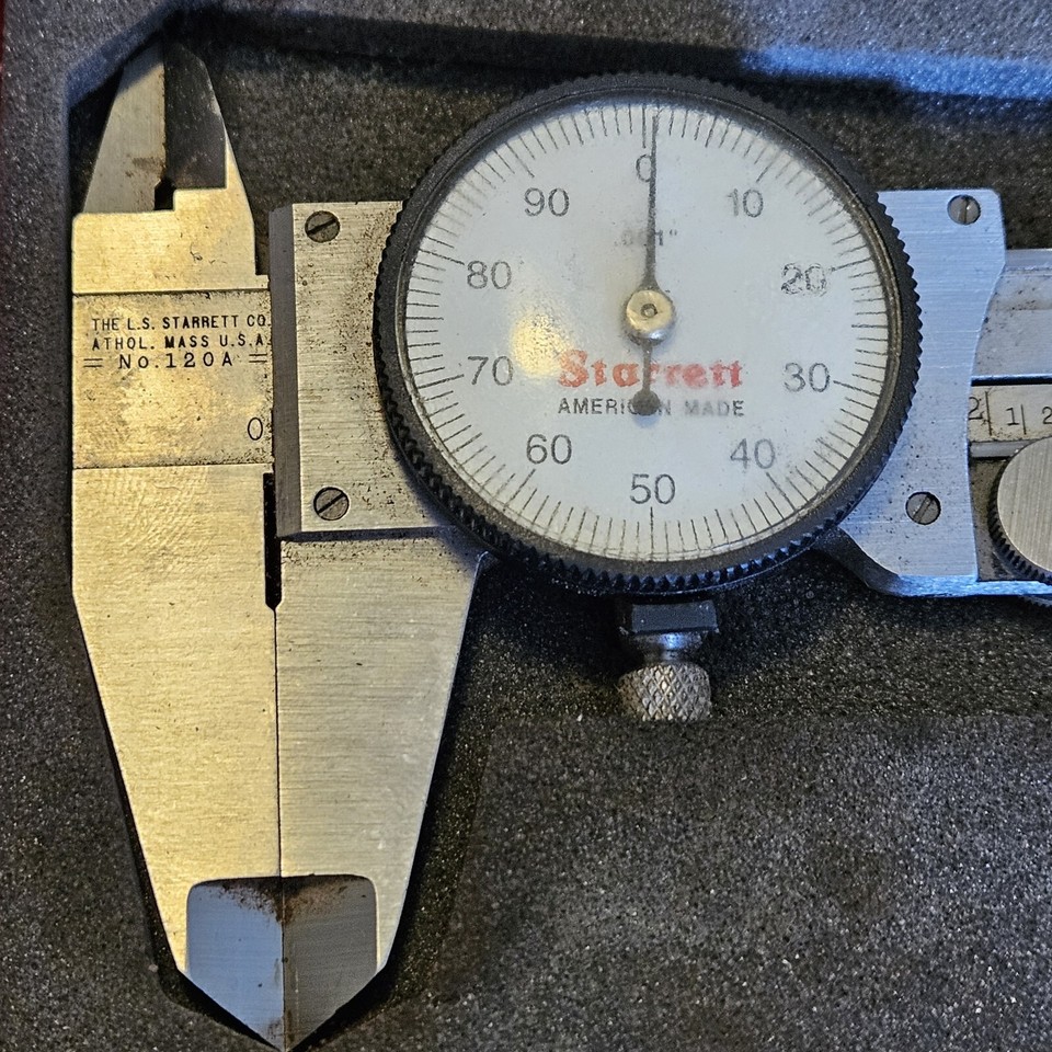 Starrett 120A-6 Dial Caliper White Dial Face & Black Rim Red Case ...