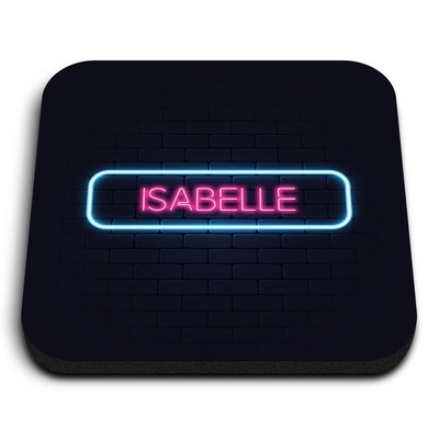 1x Square Fridge MDF Magnet Neon Sign Design Isabelle Name #353046 | eBay