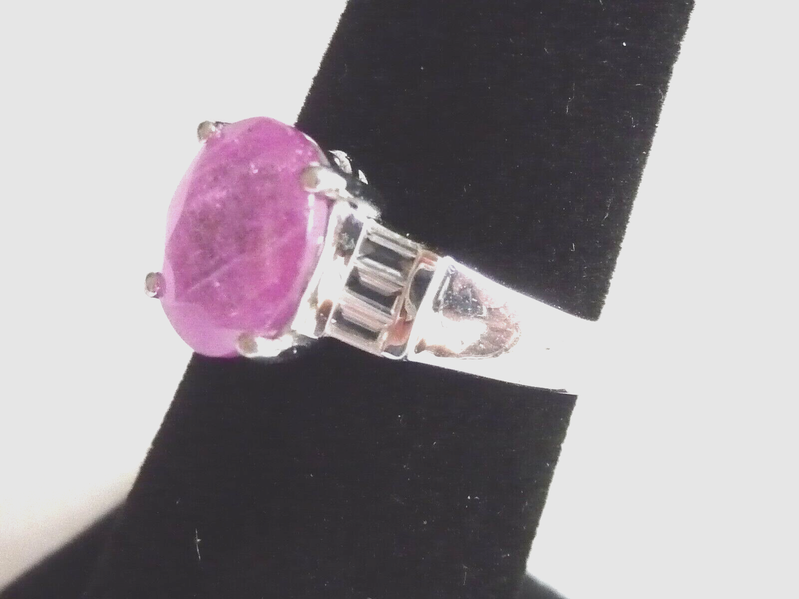 CHUCK CLEMENCY STS STERLING SILVER 925 PINK TOURMALINE w/ CRYSTALS Sz6 ...