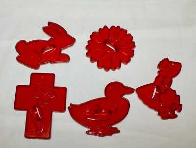 VTG Easter Cookie Cutters Cross Duck Bunny Flower Girl Butterfly Spring ...