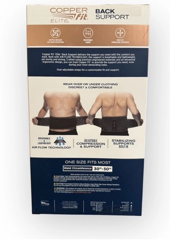 New- Copper Fit Elite Back Support W/ Air Flow Back Brace- 30''-50 ...