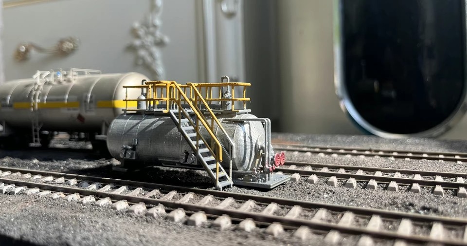 Ho Scale 1/87 Train Scene Model Oil Storage Tank Factory Gas Storage ...