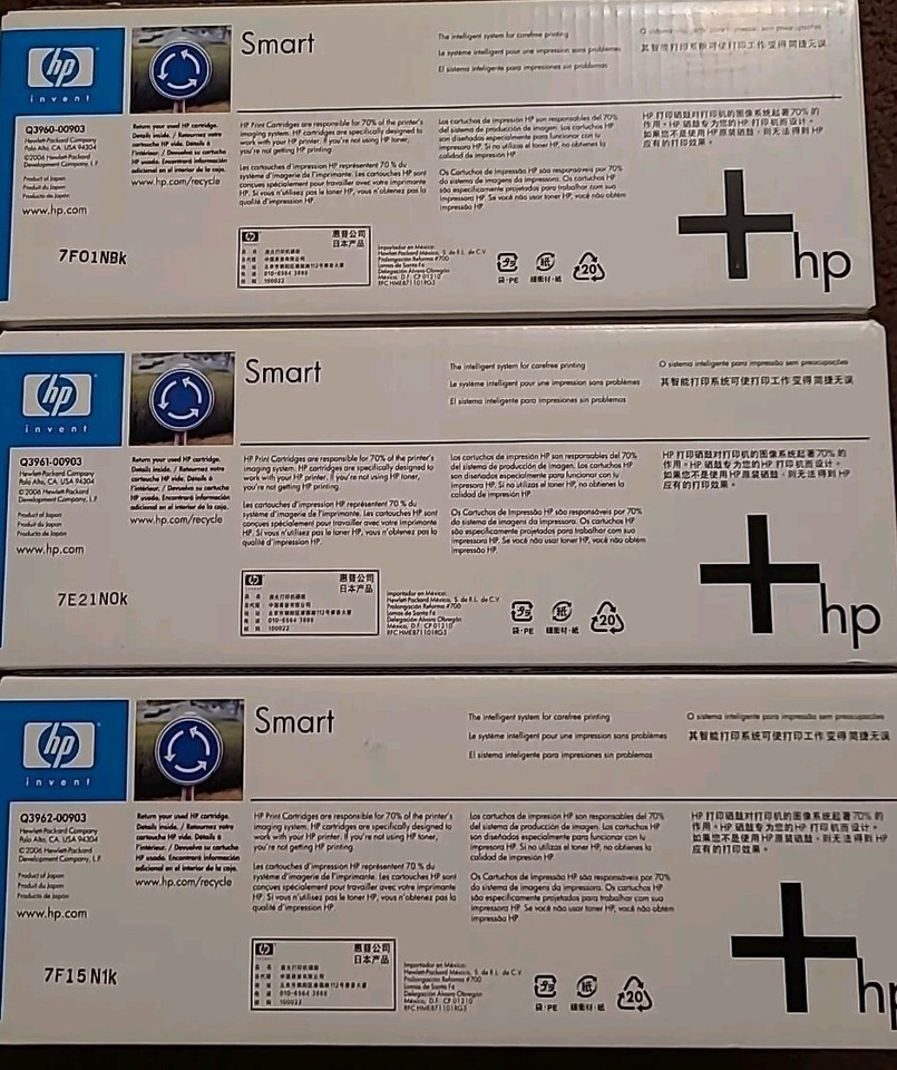 HP Colr Laserjet 3-pack Q3960A, Q3961A, Q3962A | eBay