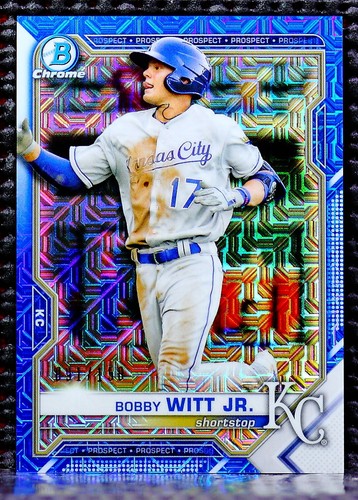 BOBBY WITT JR. - 2021 BOWMAN CHROME MEGA BOX PROSPECT BLUE REFRACTOR # ...