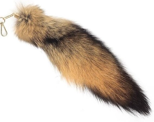 Real Fox Tail Fur Keychain Clasp Fashion Charm Cosplay Toy () Red ...