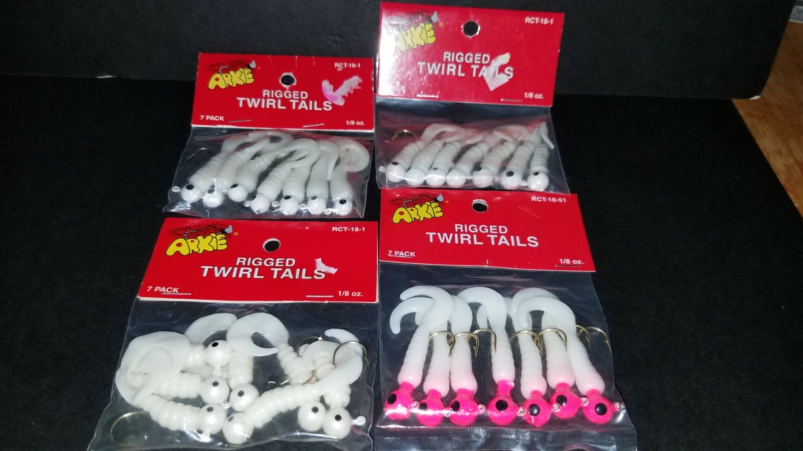 ARKIE RIGGED TWIRL TAILS 1/8 OZ 7PER PACK 4 PACKS | eBay