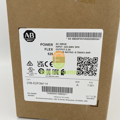 NEW Factory Sealed AB 25B-D2P3N114 Allen Bradley PowerFlex 525 AC Drive ...