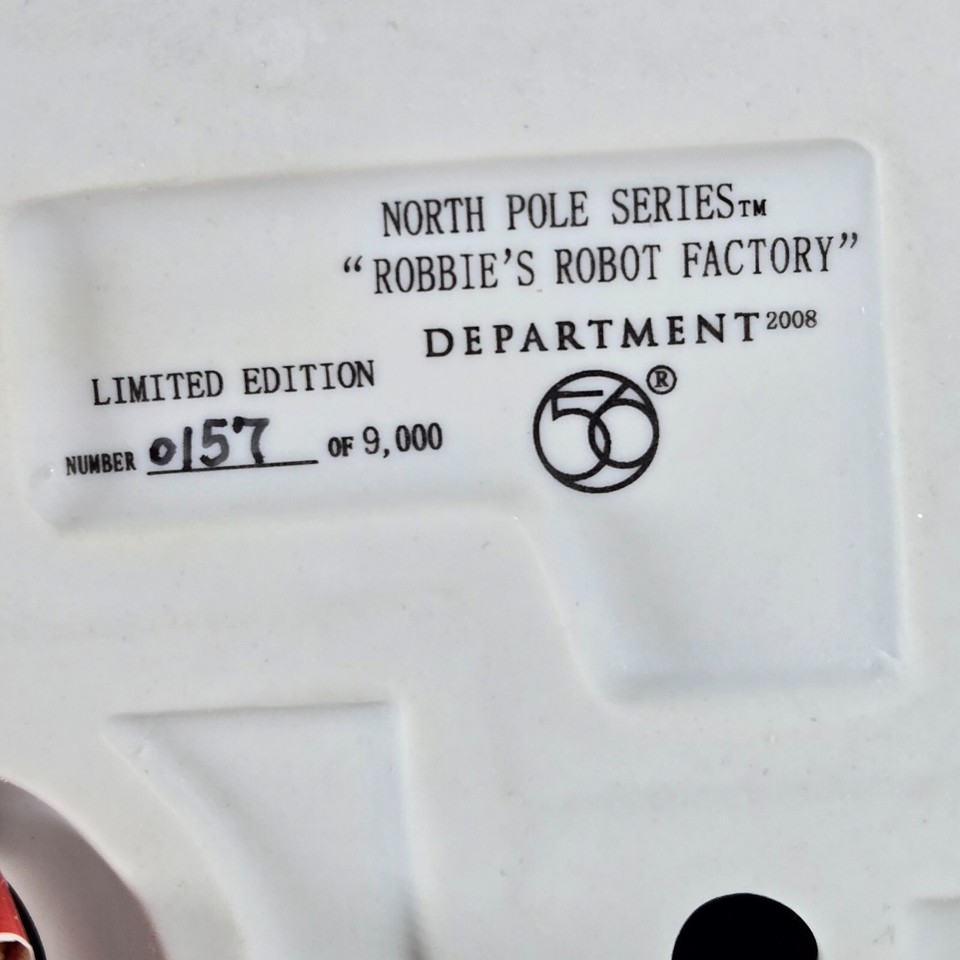Dept 56 ROBBIE'S ROBOT FACTORY #56.799998 North Pole Village Limited ...